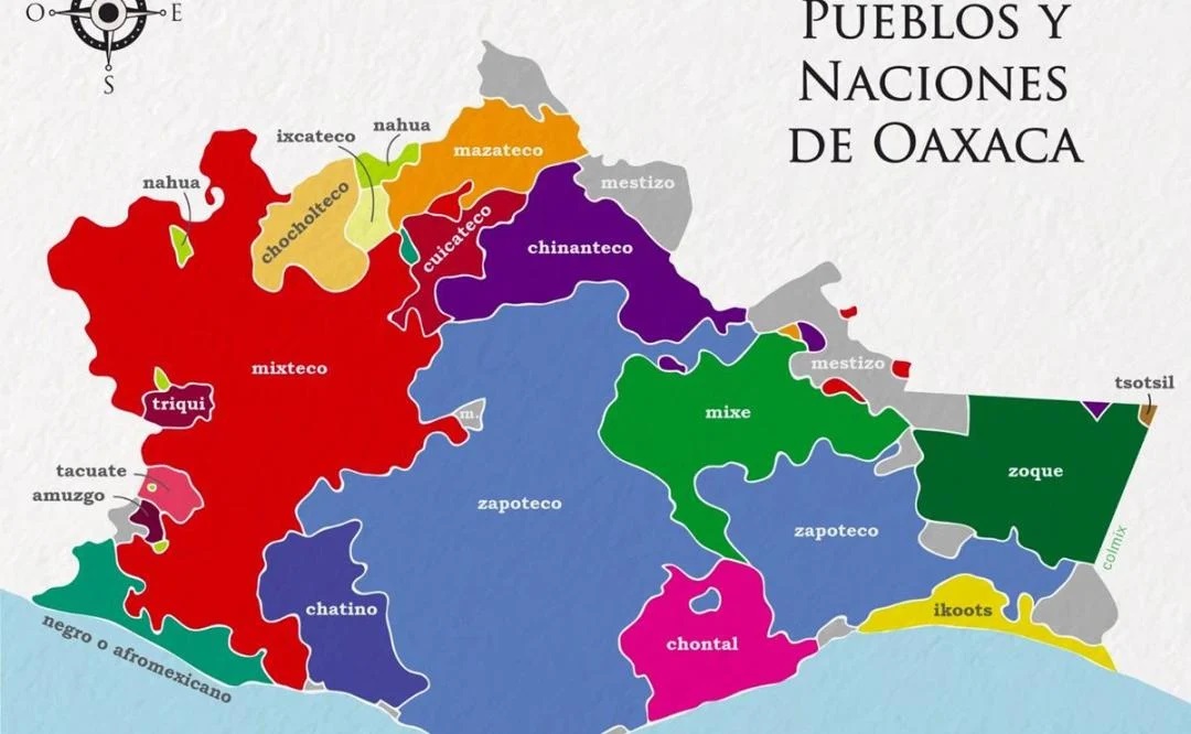 Get to know the map of 19 towns and nations of Oaxaca, prepared by the ...